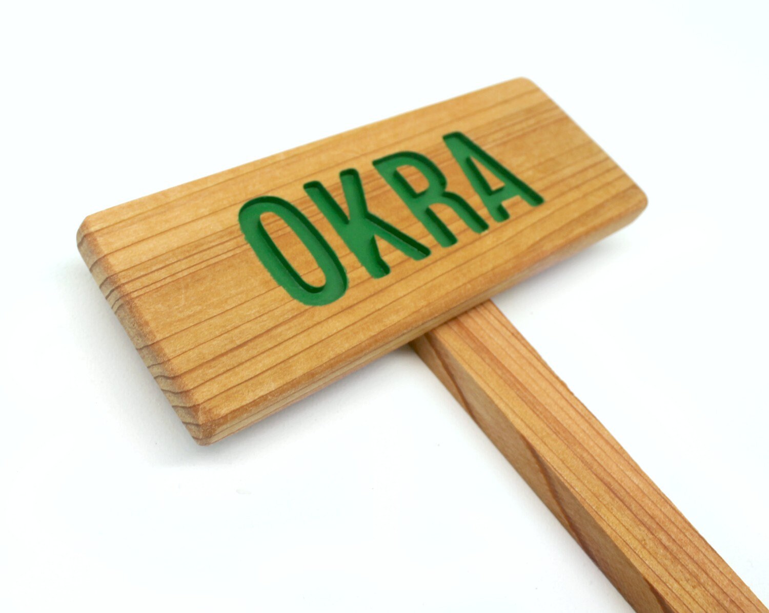 OKRA Garden Marker Wood OKRA Sign Routed Cedar Wood Garden - Etsy