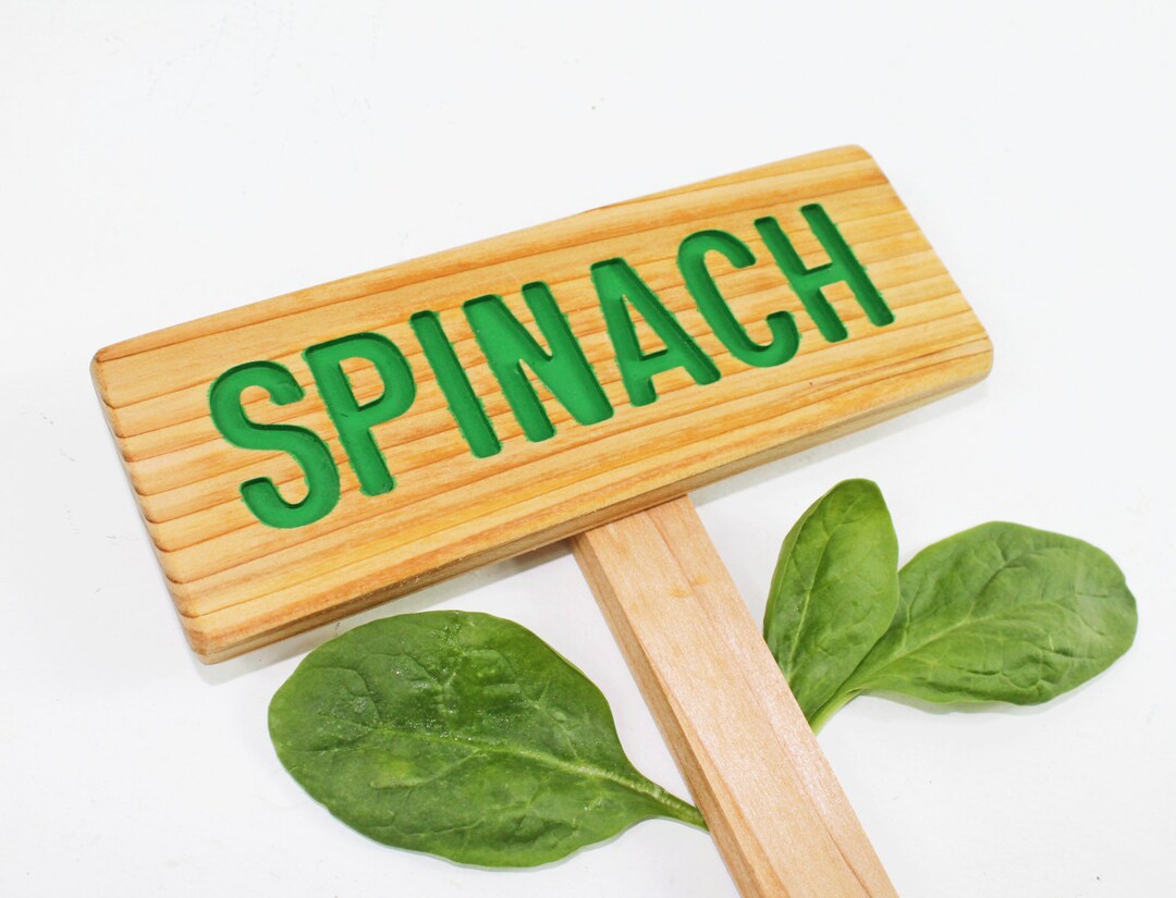 SPINACH Garden Sign, Outdoor Marker, Yard Art, Vegetable Sign, Leafy ...