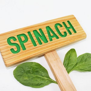 SPINACH Garden Sign, Outdoor Marker, Yard Art, Vegetable Sign, Leafy ...