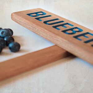 BLUEBERRIES Sign, Fruit Marker, Garden Sign, Plant Label, Blueberry ...