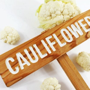 CAULIFLOWER Garden Sign, Outdoor Sign, Yard Art, Garden Decoration ...