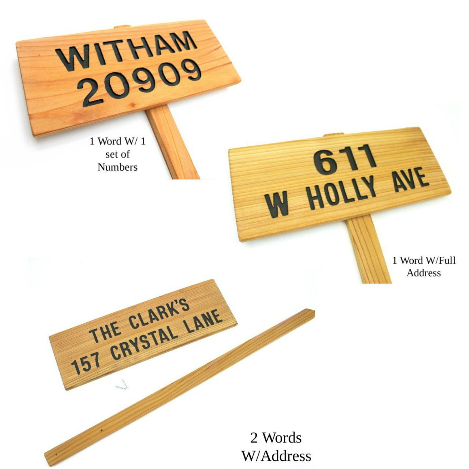 NAME and ADDRESS Sign Driveway Marker Personalized Sign | Etsy