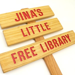 Custom Free Library Sign, Little Library Marker, Yard Art, Driveway ...