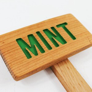 MINT Garden Sign, Painted & Oil Sealed Cedar Wood: Hand Routed Herb ...