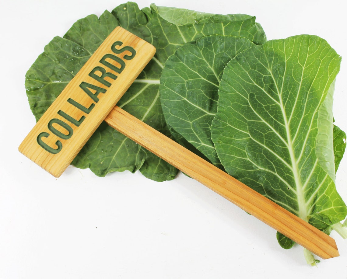 COLLARDS Garden Sign Cedar Wood Routed Sign Collard Green | Etsy