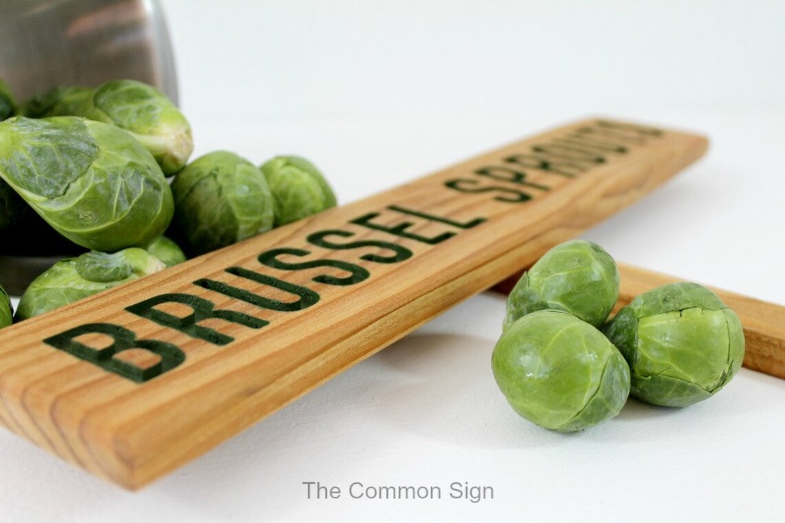 BRUSSEL SPROUTS Sign, Outdoor Marker, Yard Art, Vegetable Sign, Plant ...