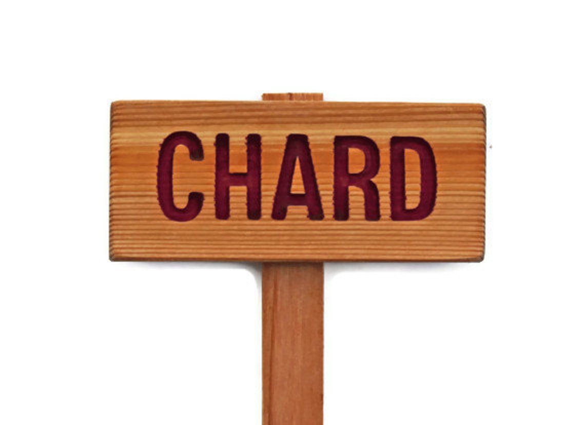 CHARD Garden Sign Painted & Oil Sealed Cedar Wood: Hand - Etsy