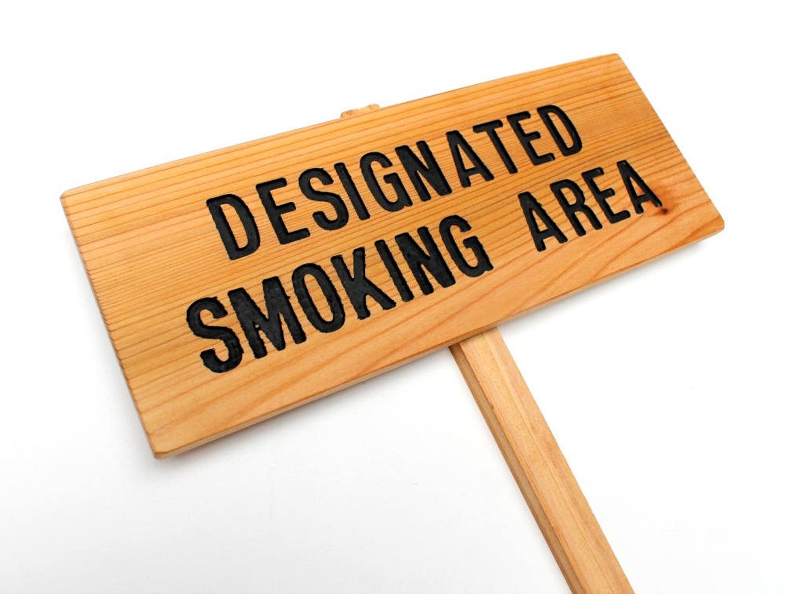 Designated Smoking Area Sign, Outdoor Marker, Yard Art, Caution Sign ...