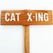 CAT X-ING Caution Sign Hand Routed Cedar Wood Yard Sign Cat - Etsy