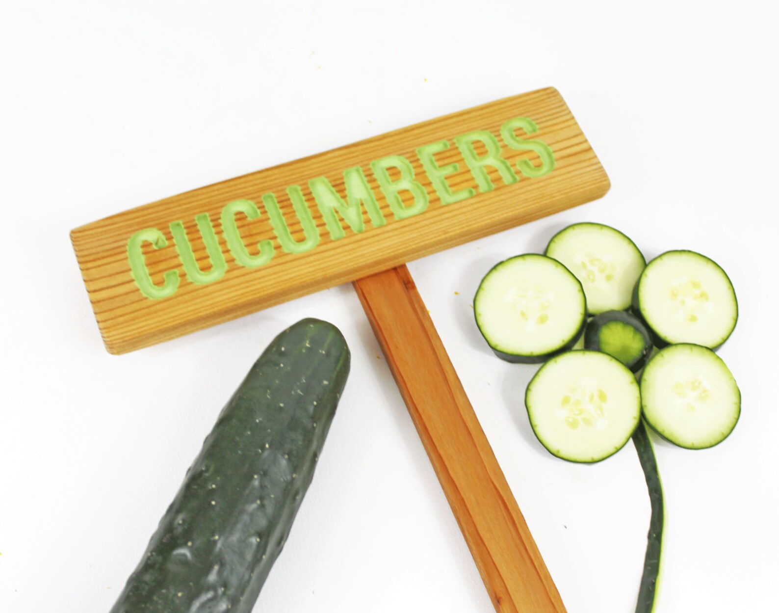 CUCUMBERS Garden Sign Painted & Oil Sealed Cedar Wood: Hand - Etsy