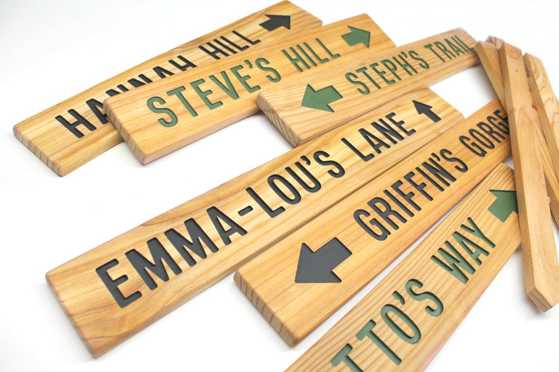 Name Trail Signs Outdoor Marker Yard Art Family Signs Lawn | Etsy