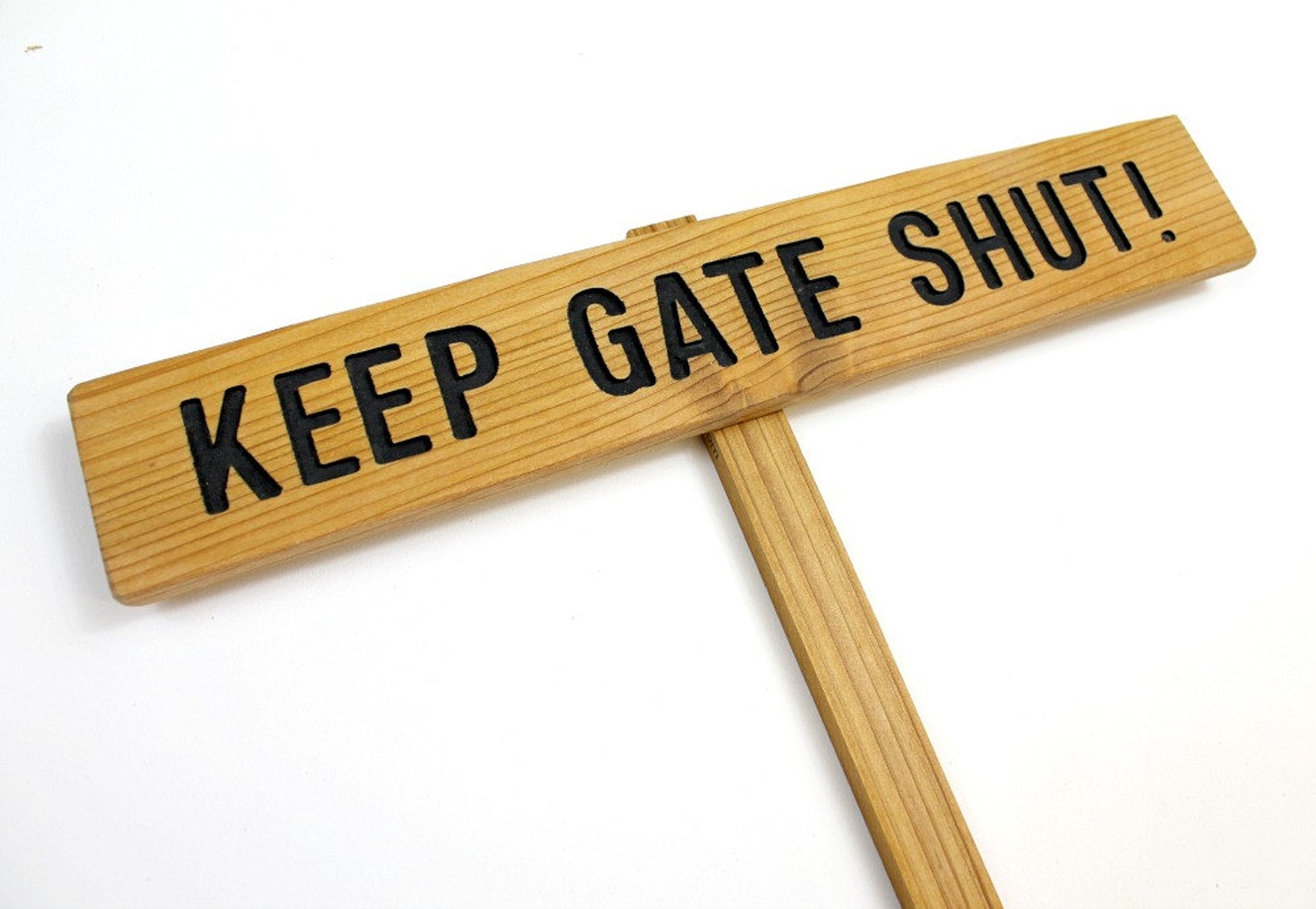 KEEP GATE SHUT Gate Marker Cedar Wood Stake Sign Routed - Etsy