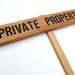 PRIVATE PROPERTY Sign, Cedar Wood Stake Marker, Routed Black Private ...