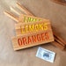 LEMONS Rustic Tree Sign, Hand Routed, Citrus Tree Marker, Yellow Garden ...