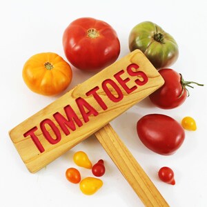 Tomatoes Sign, Garden Marker, Outdoor Sign, Yard Art, Vegetable Marker ...