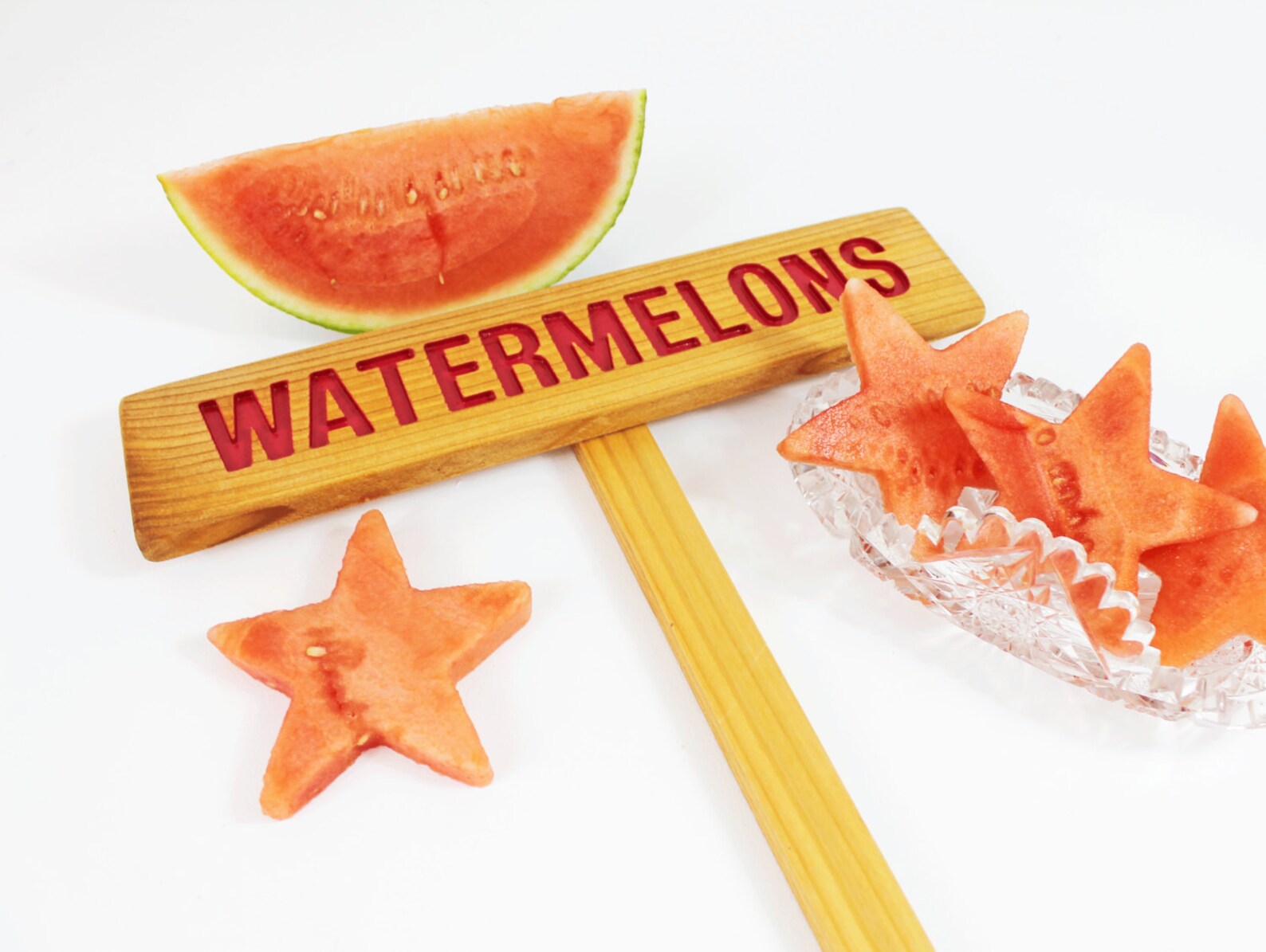 WATERMELONS Garden Sign, Cedar Wood: Hand Routed Sign, Plant Marker ...