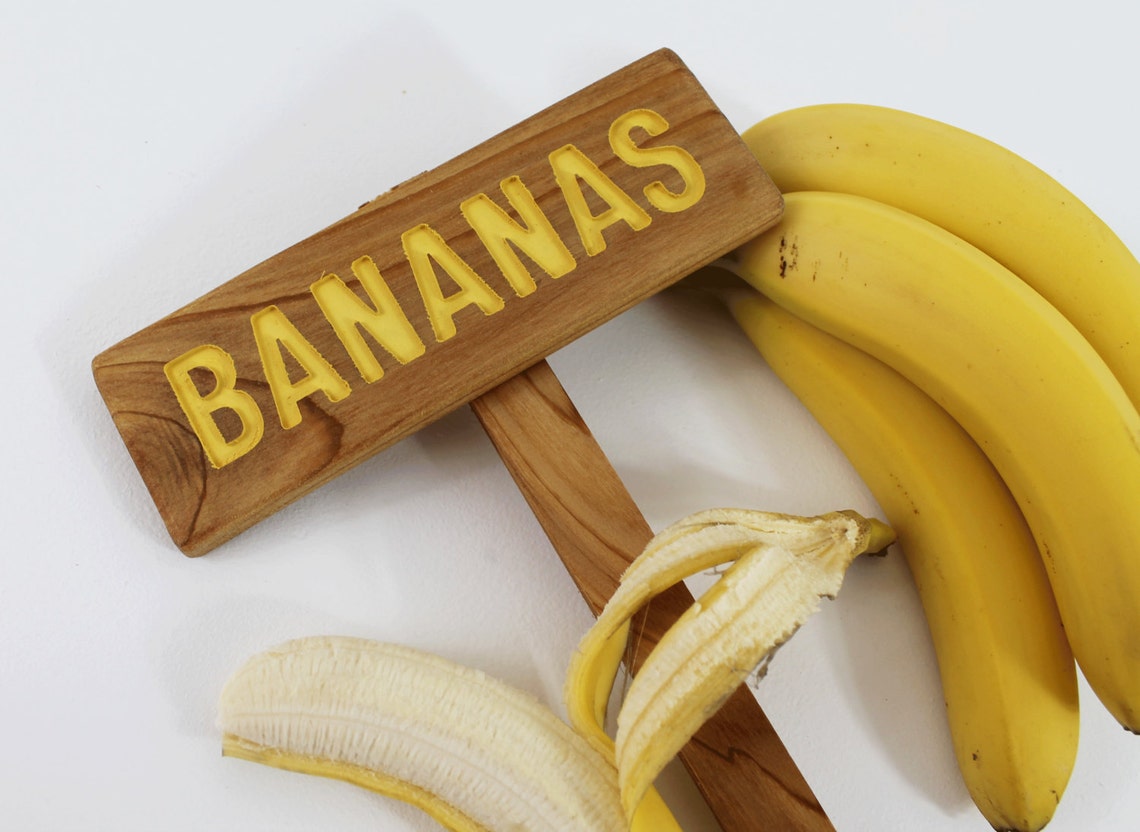 BANANAS TREE MARKER, Fruit Tree Sign, Tropical Fruit Tree Sign, Wooden ...