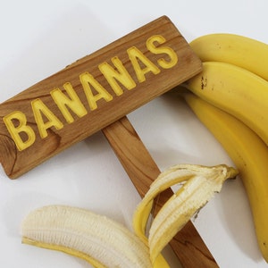 BANANAS TREE MARKER, Fruit Tree Sign, Tropical Fruit Tree Sign, Wooden ...
