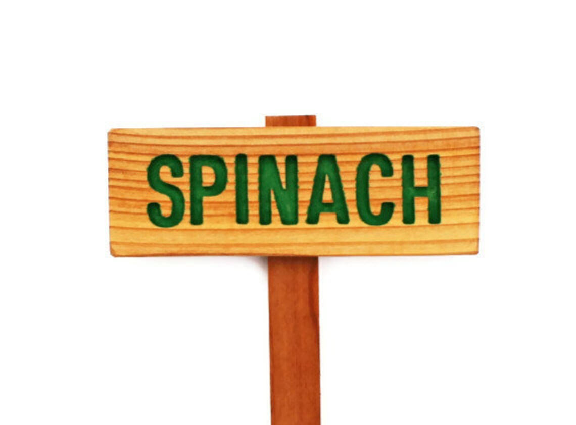 SPINACH Garden Sign Outdoor Marker Yard Art Vegetable Sign | Etsy