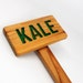 KALE Garden Sign, Painted & Oil Sealed Cedar Wood: Hand Routed, Plant ...