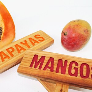 PAPAYAS TREE MARKER, Fruit Tree Sign, Tropical Fruit Tree Sign, Wooden ...