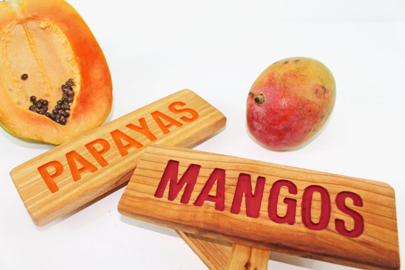 PAPAYAS TREE MARKER, Fruit Tree Sign, Tropical Fruit Tree Sign, Wooden ...