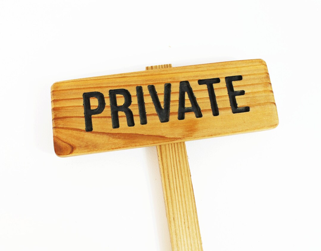 PRIVATE Yard Sign, Cedar Wood Stake Sign, Routed Black Private Sign ...