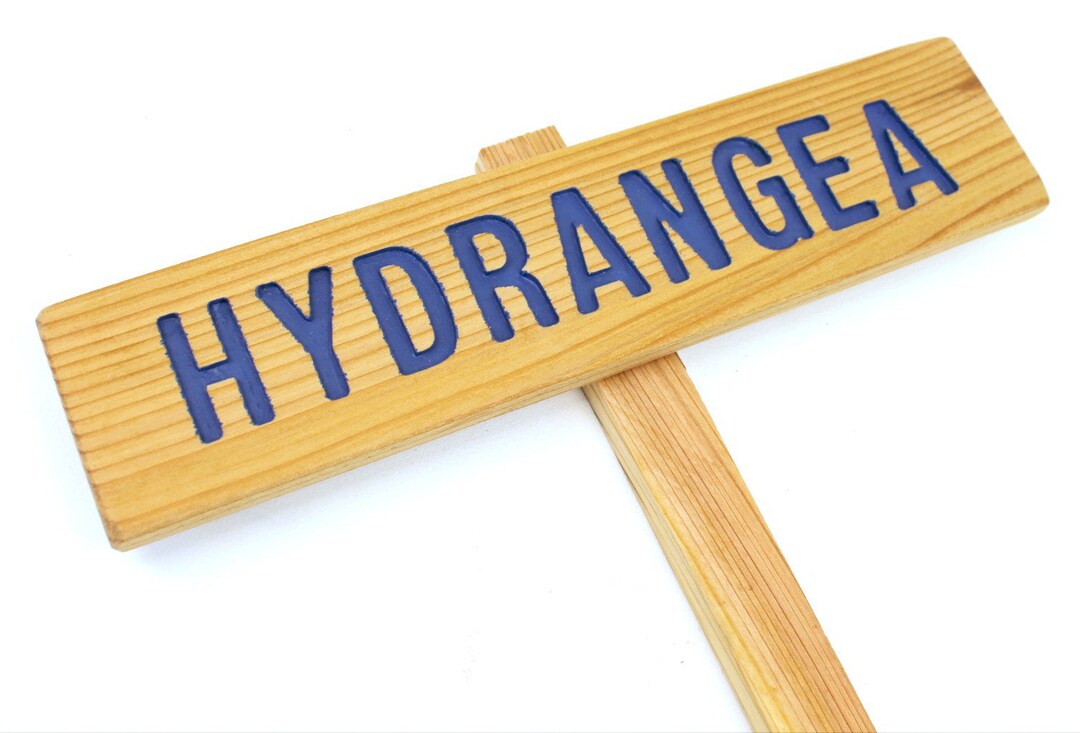 HYDRANGEA Sign, Flower Marker, Outdoor Sign, Yard Art, Shrub Sign ...