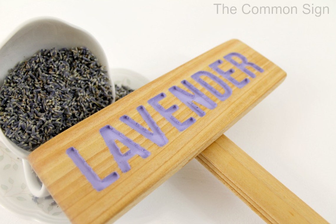 LAVENDER Herb Garden Sign Painted & Oil Sealed Cedar Wood: - Etsy