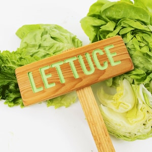 LETTUCE Garden Sign, Outdoor Marker, Yard Art, Vegetable Sign, Veggie ...