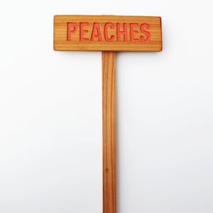 PEACHES Sign, Outdoor Sign, Yard Art, Garden Marker, Fruit Tree Sign ...