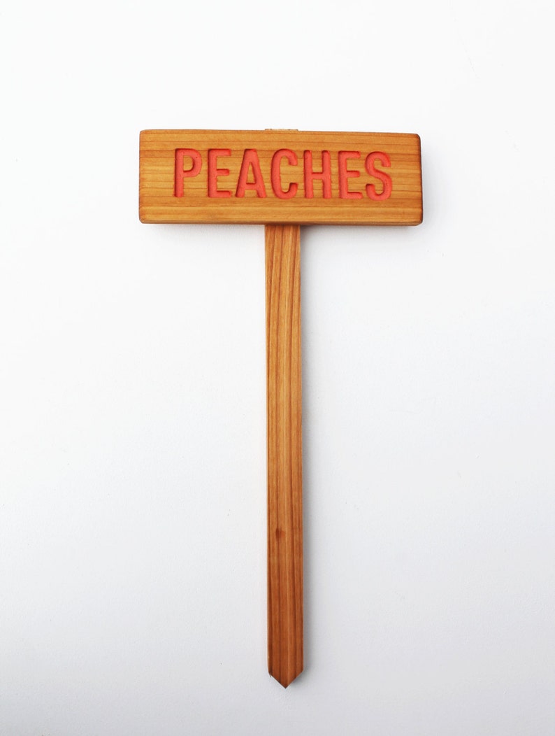PEACHES Sign, Outdoor Sign, Yard Art, Garden Marker, Fruit Tree Sign ...