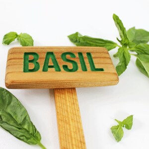 BASIL Herb Garden Sign, Painted & Oil Sealed Cedar Wood: Hand Routed ...