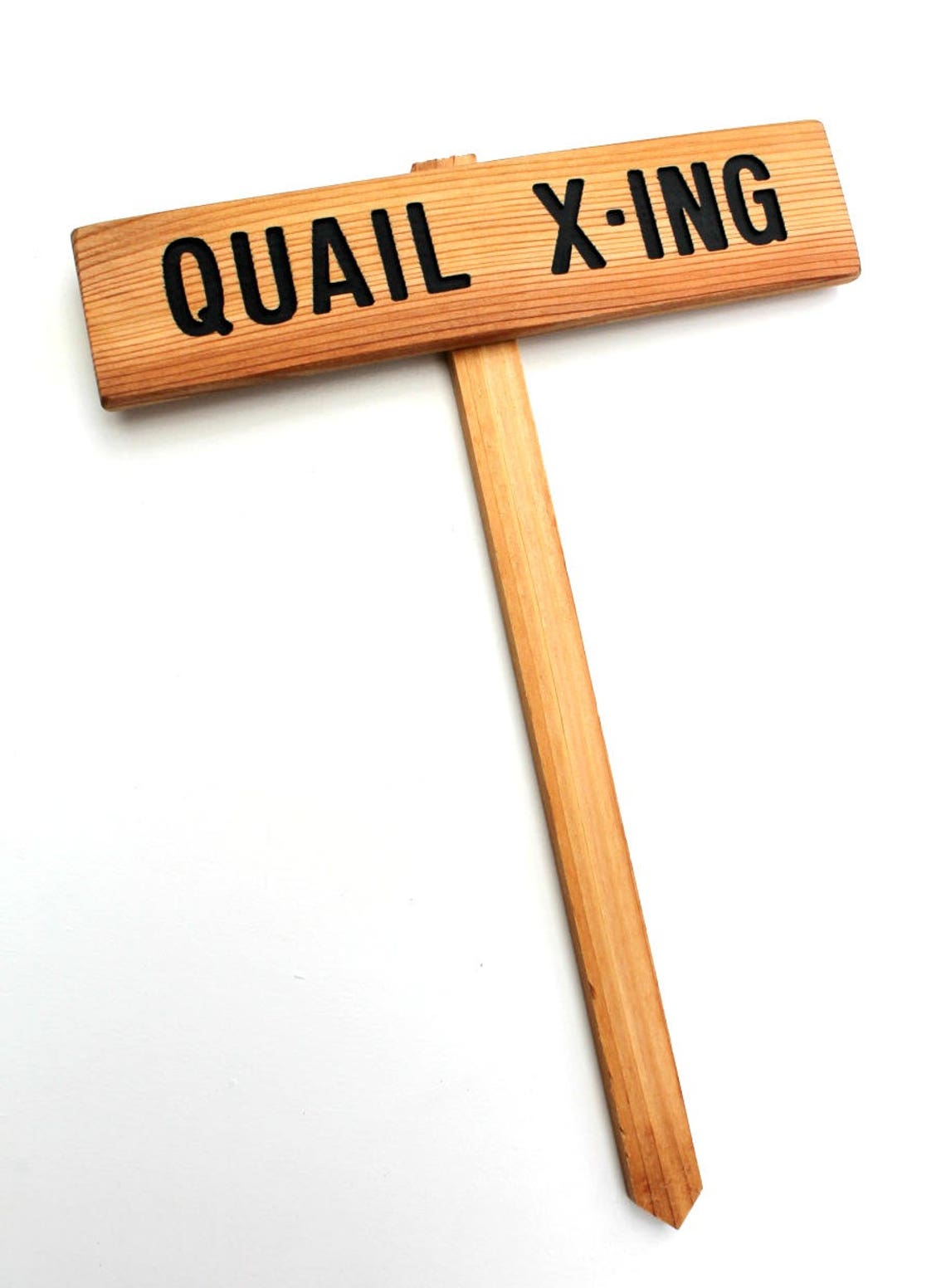 QUAIL X-ING Crossing Sign, QUAIL Caution Yard Sign, Hand Routed Quail ...
