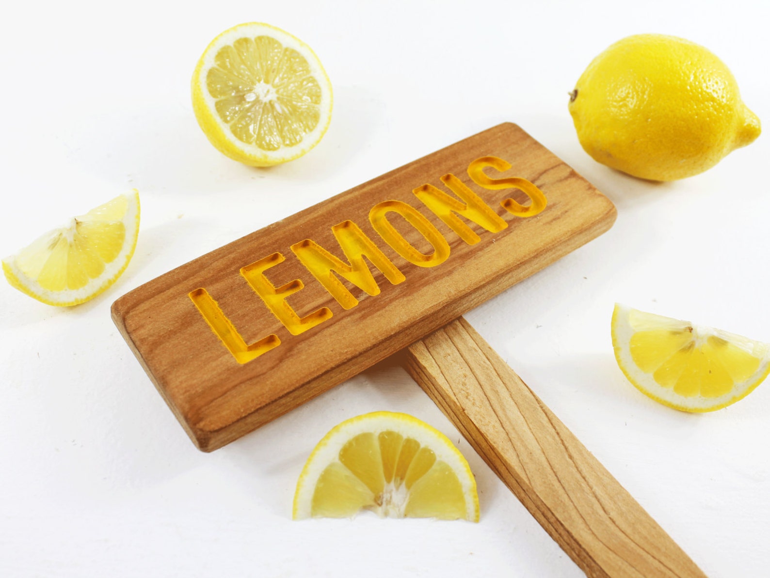 LEMONS Rustic Tree Sign Hand Routed Citrus Tree Marker - Etsy