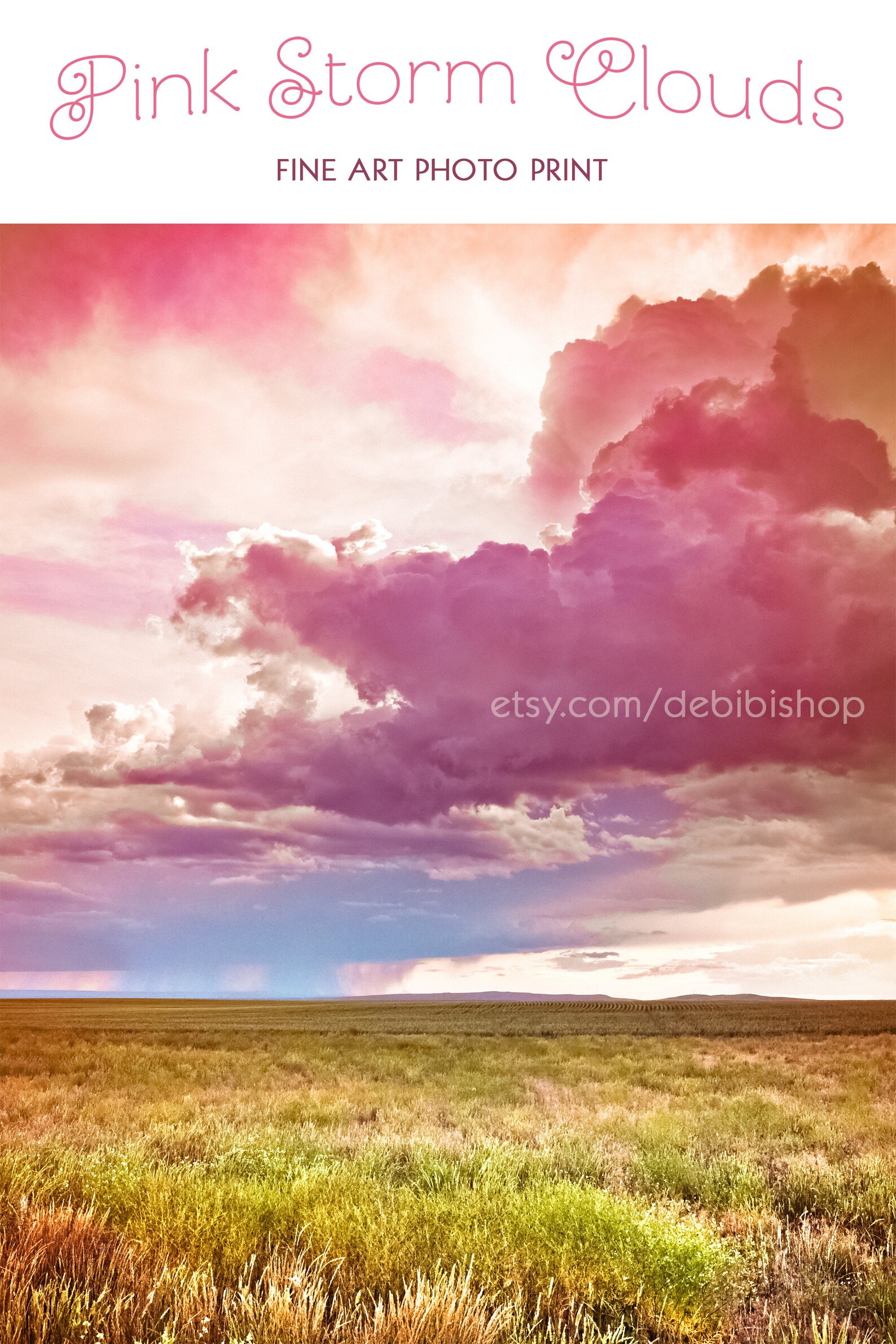 Spring Storm Coming -pink Sunset & Storm Clouds Scenic -landscape ...