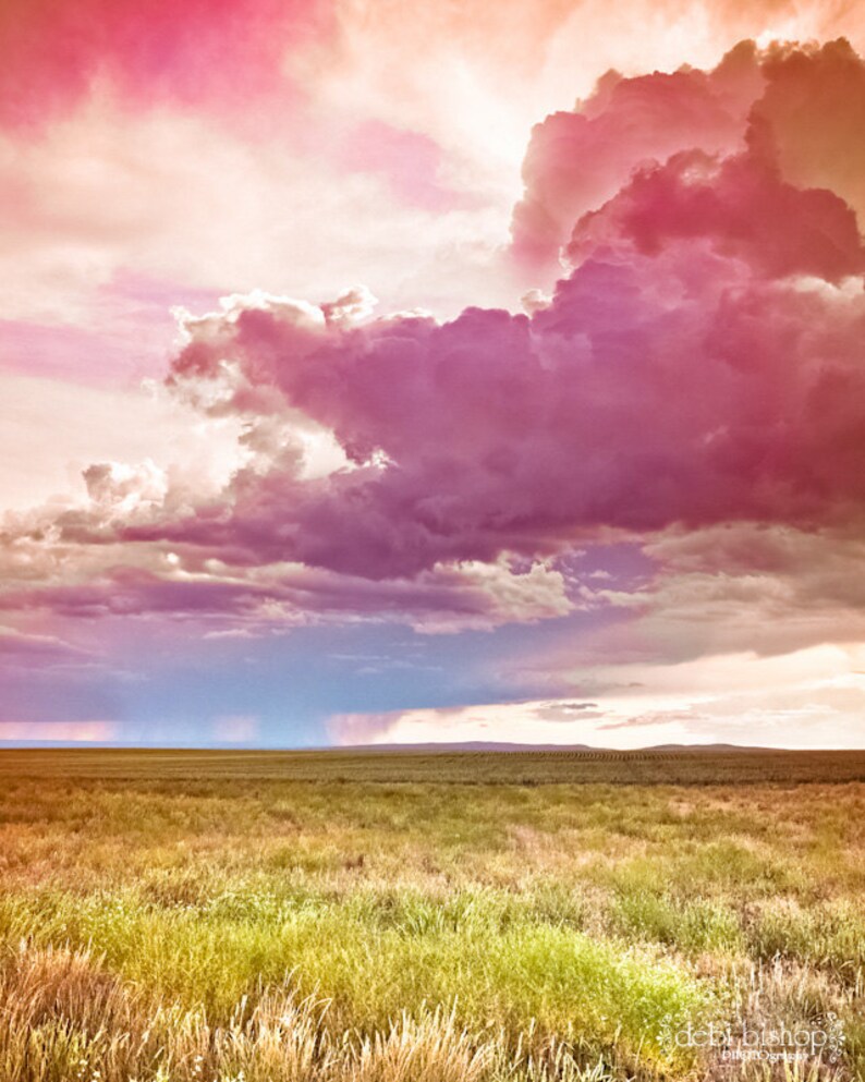 Spring Storm Coming -pink Sunset & Storm Clouds Scenic -landscape ...