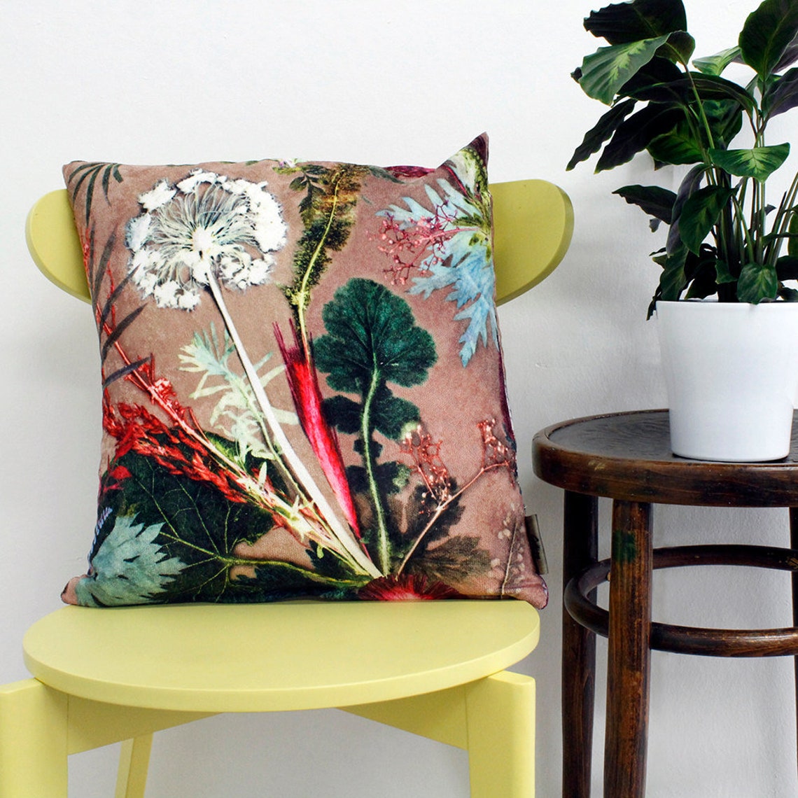 Handmade Floral Botanical Cushion Tropical Dusk Design | Etsy