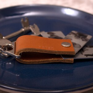 Personalised Leather Keyring, Key Ring Gift, Personalised Photo Slide ...