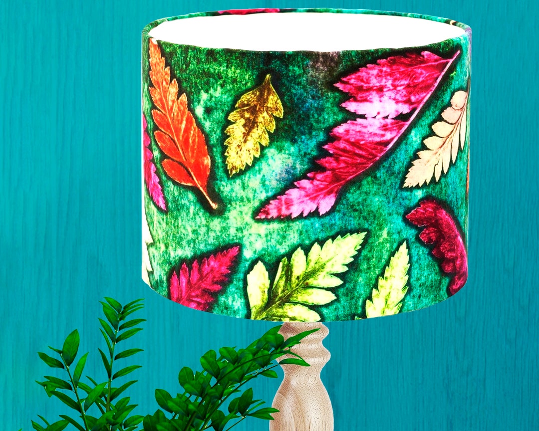 Handmade Lampshade - Fern Cluster Light Shade - Pink and Green Lamp ...