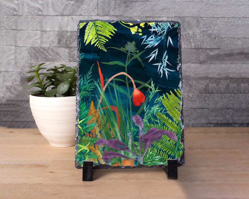 Slate Art - Floral Design - Artistic Home Decor - Botanical Design ...