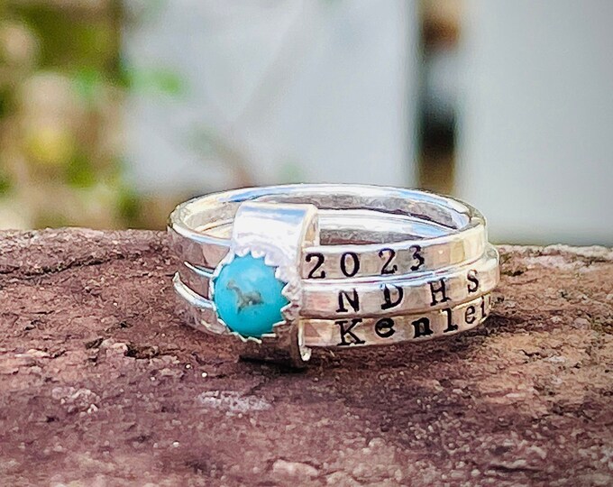 Class Ring Set, Custom Stacking Class Ring, High School Ring ...