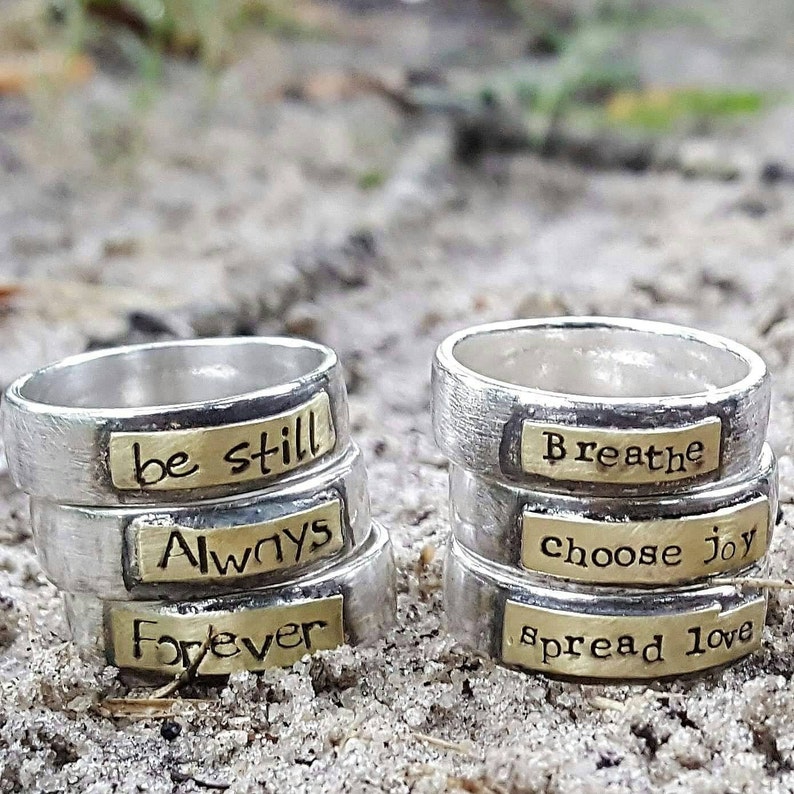Personalized Silver Ring Sterling Silver Stacking Ring - Etsy