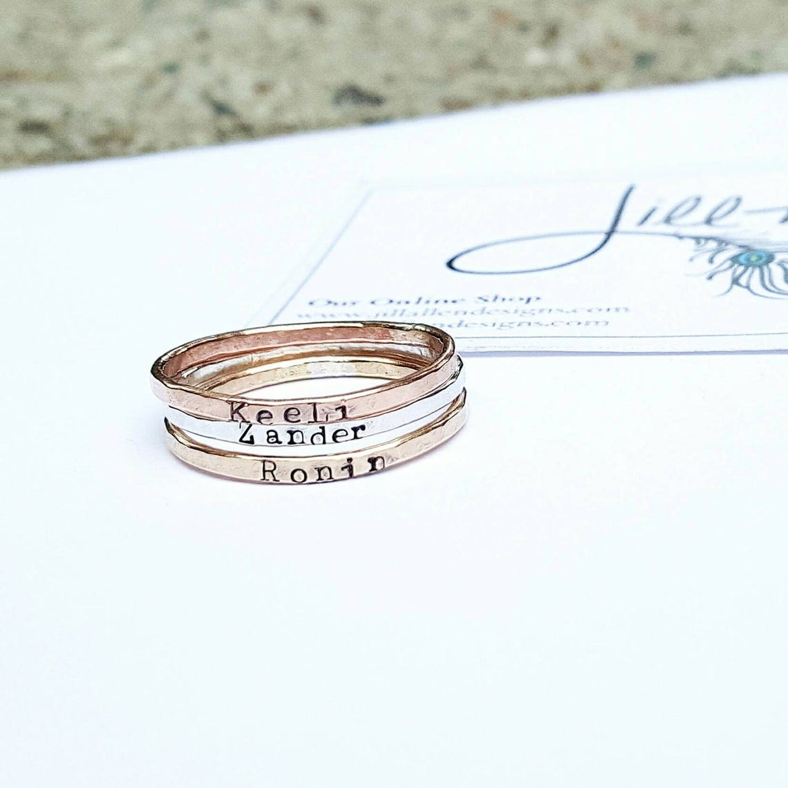 Personalized Stacking Rings Rose Gold Ring Sterling Silver - Etsy