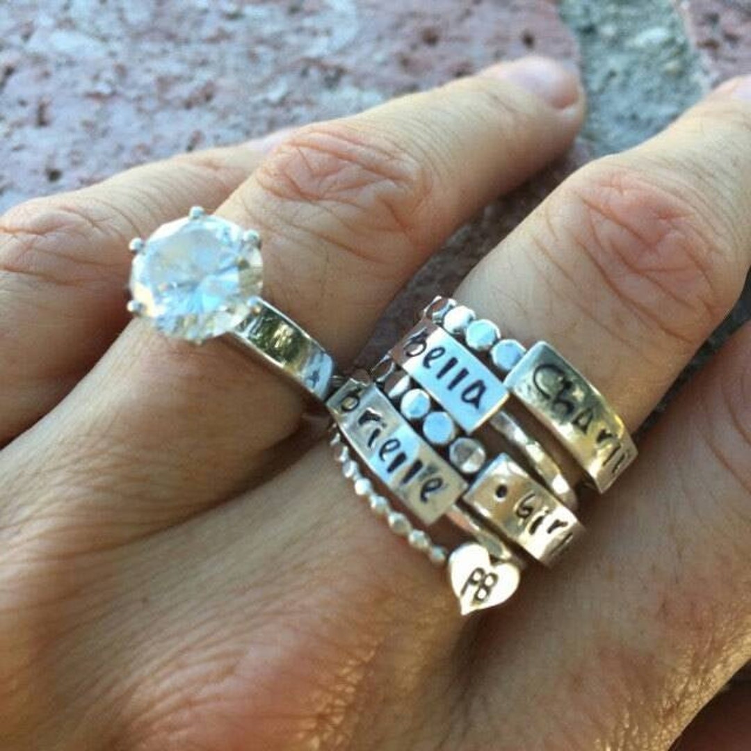 Personalized Name Ring, Sterling Silver Ring, Nameplate Ring, Mothers ...