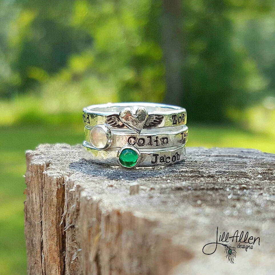 Mothers ring stackable custom hand stamped ring mothers | Etsy