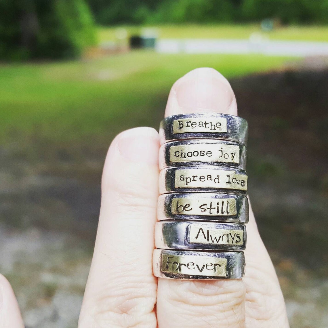 Personalized Silver Ring Sterling Silver Stacking Ring - Etsy