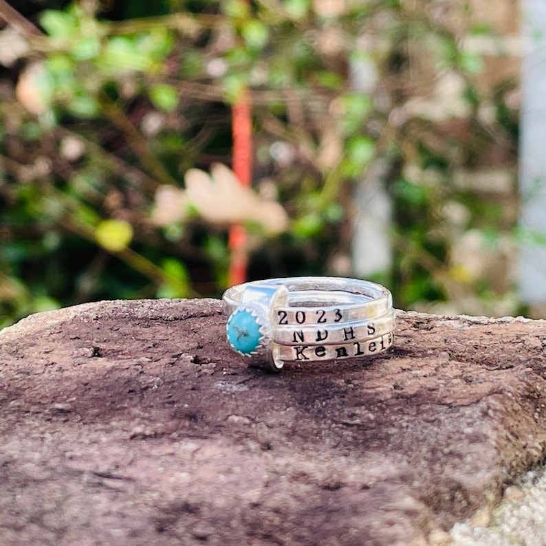 Class Ring Set, Custom Stacking Class Ring, High School Ring ...