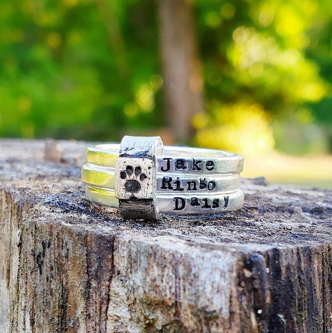 Paw Stacking Rings Dog Ring Personalized Pet Rings Paw Ring - Etsy