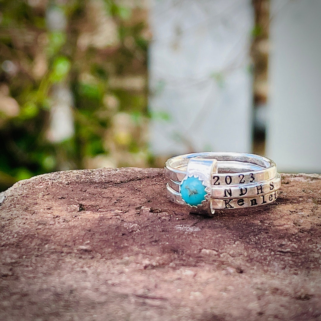 Class Ring Set, Custom Stacking Class Ring, High School Ring ...